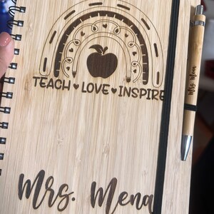Personalized Notebook for Teachers-customized Bamboo Notebook With Pen ...
