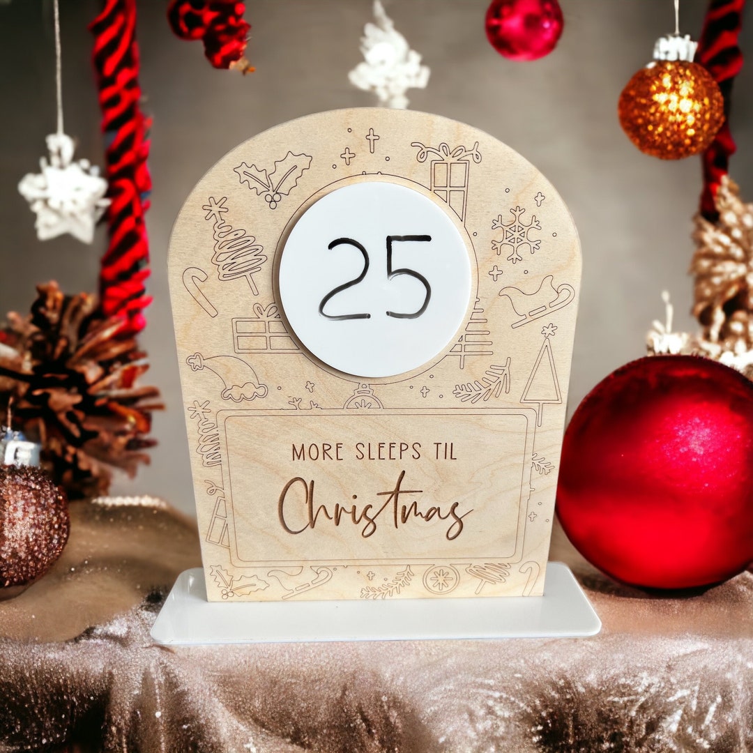 Countdown to Christmas Sign- Days Until Christmas Countdown Sign ...