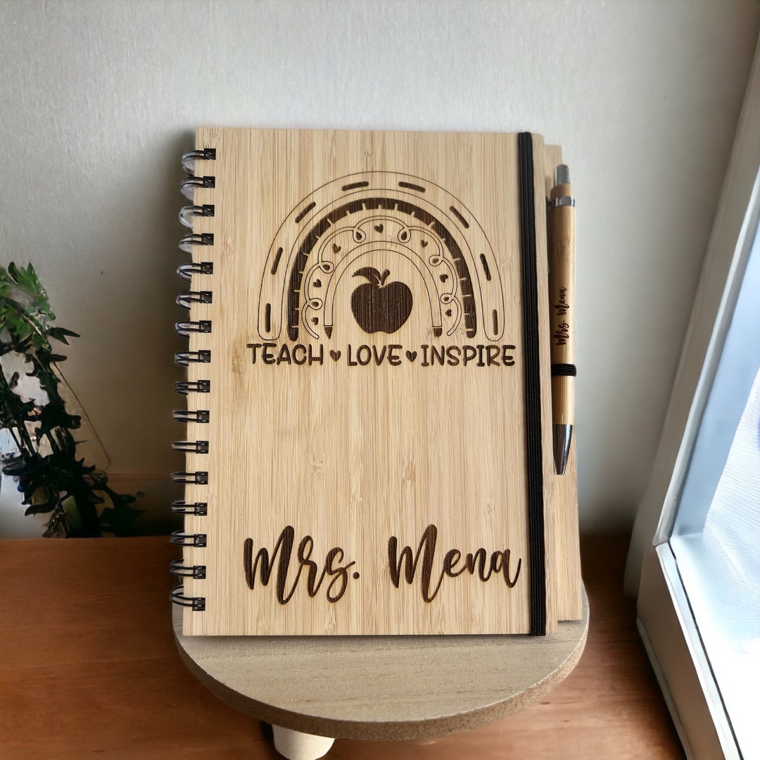 Personalized Notebook for Teachers-customized Bamboo Notebook With Pen ...