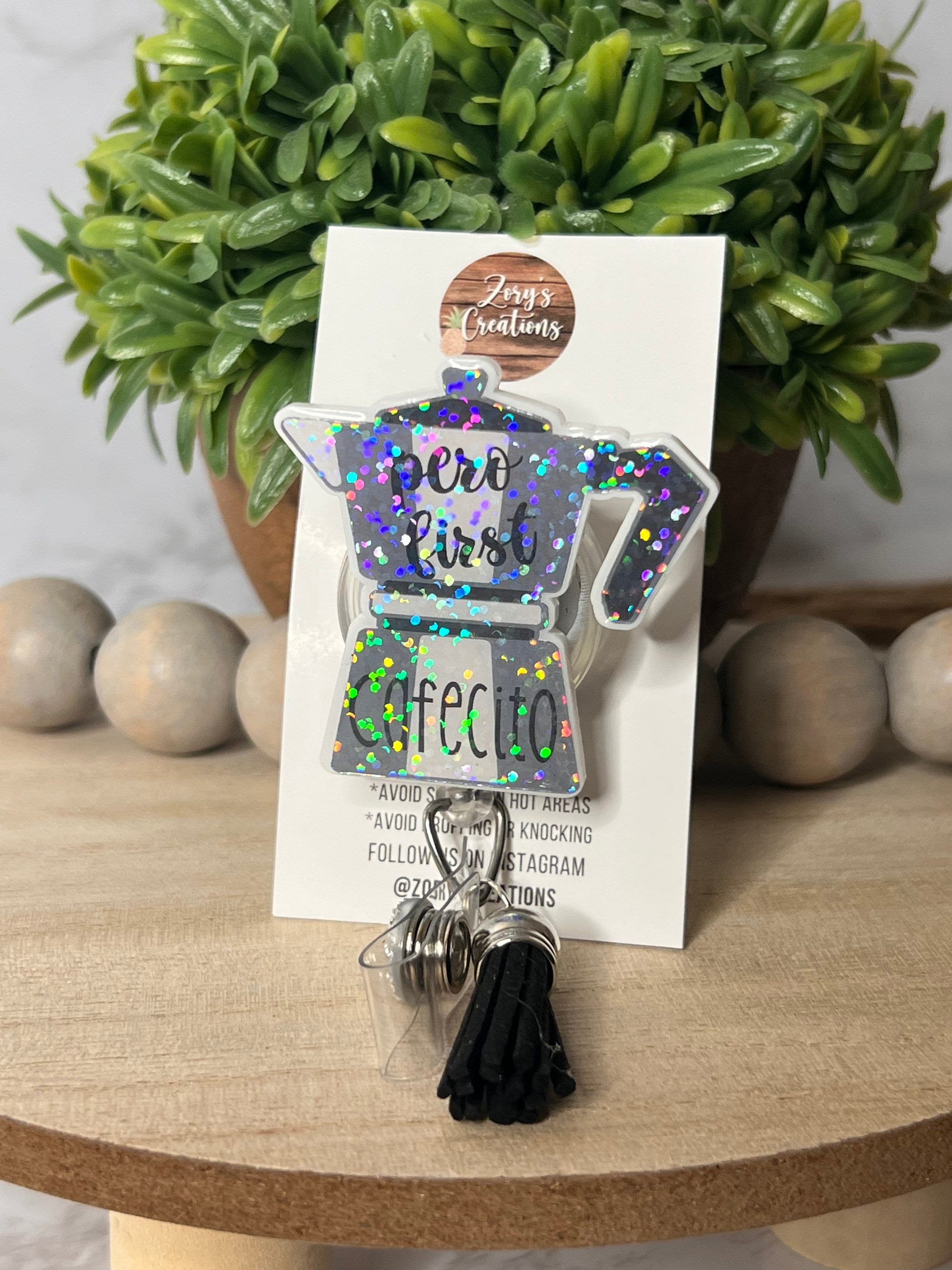 Cafetera Badge Reel-espresso Coffee Press Badge Reel-glitter - Etsy