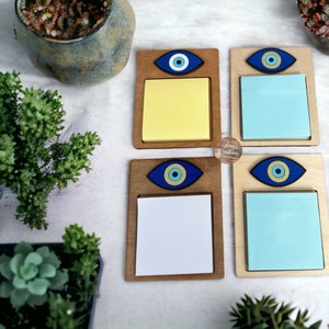 Evil Eye Sticky Note Pad Holder- Sticky Note Holder- Sticky Note Dispenser-office Gifts for ...