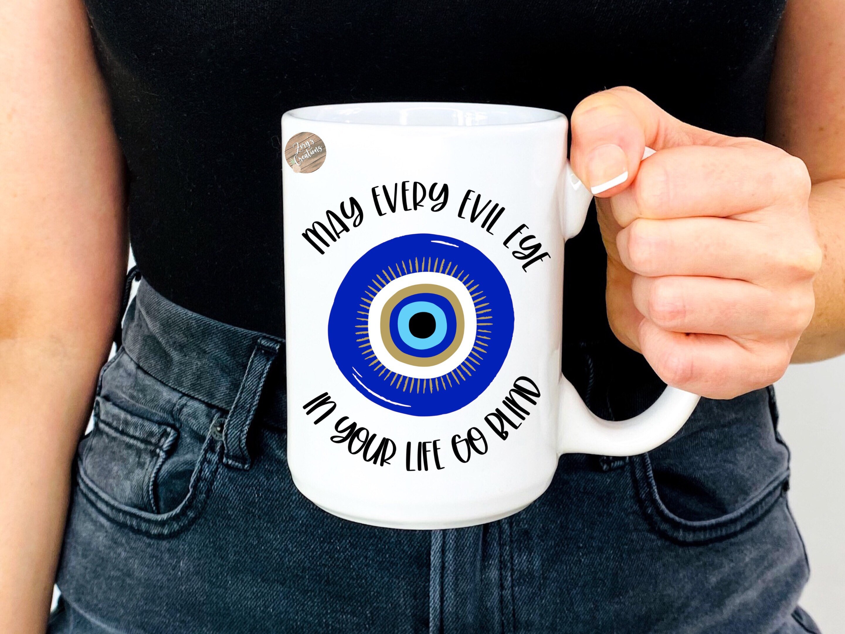 Evil Eye 15oz Coffee Mug Personalized Evil Eye Coffee Mug - Etsy