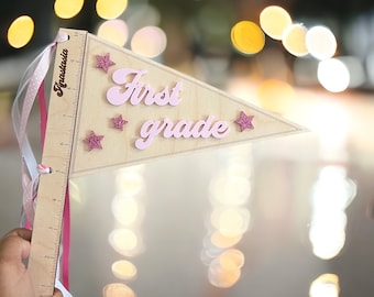 Personalized Back to School Sign First Day of School Pennant Flag - Etsy