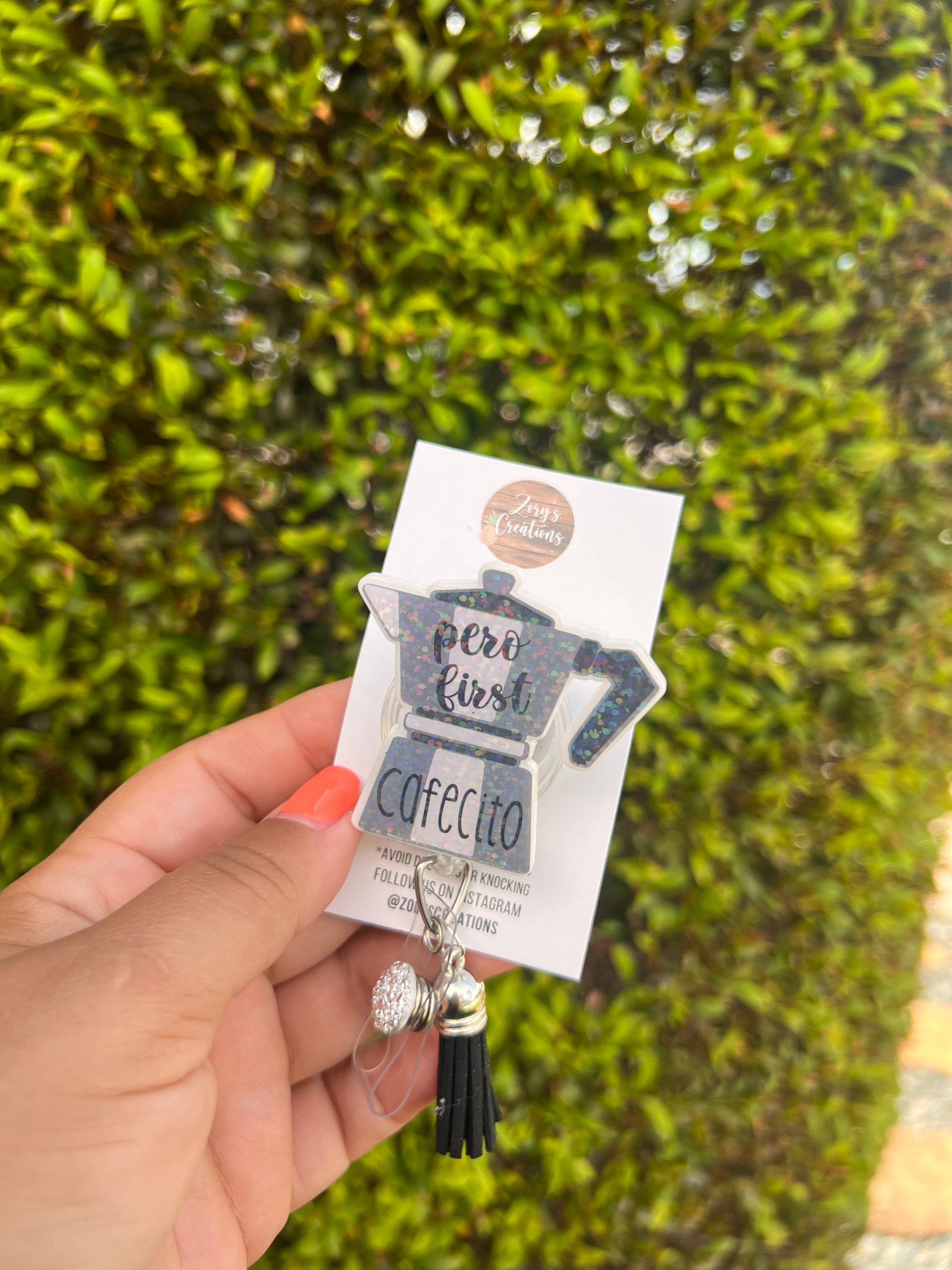 Cafetera Badge Reel-espresso Coffee Press Badge Reel-glitter - Etsy