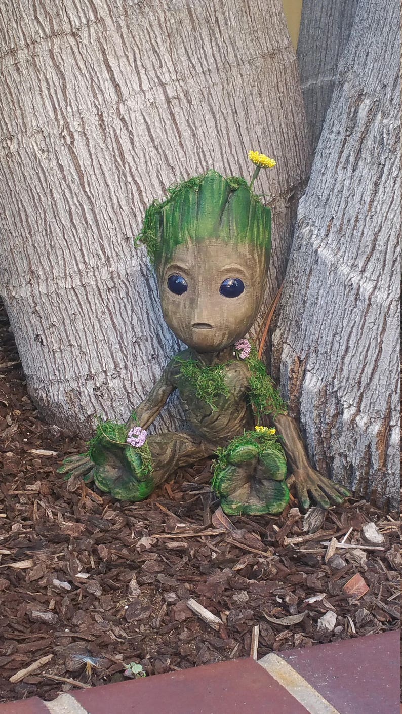 Baby Groot Sitting Figure Hand Painted & Decorated - Etsy