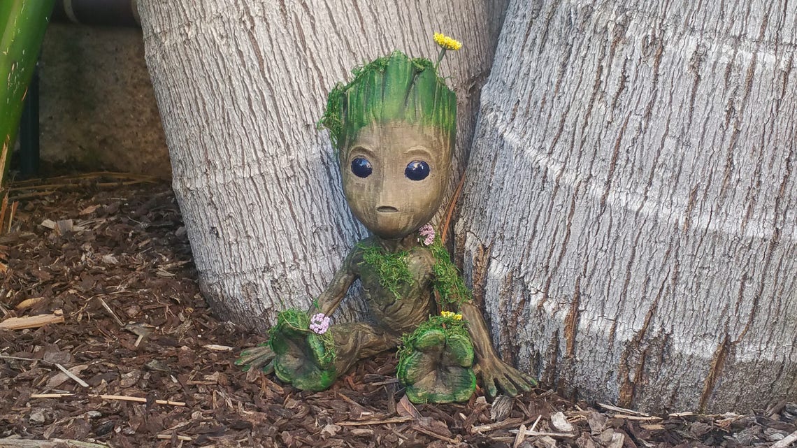 Baby Groot Sitting Figure Hand Painted & Decorated - Etsy