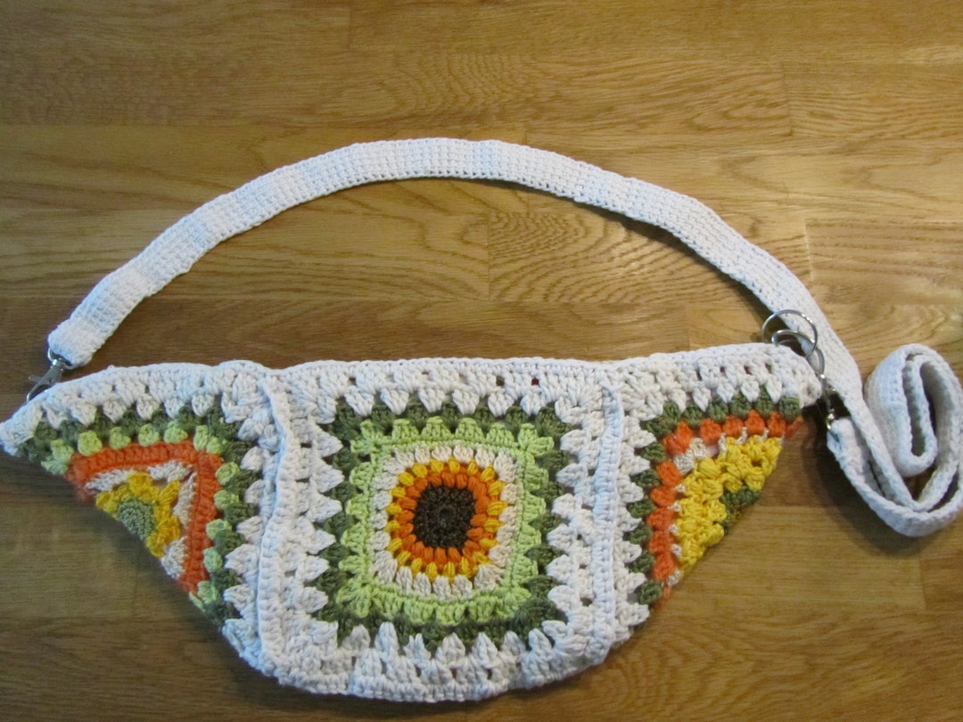 Boho Granny Square Crocheted Belt Bag - Versatile Festival, Bum Bag - Etsy