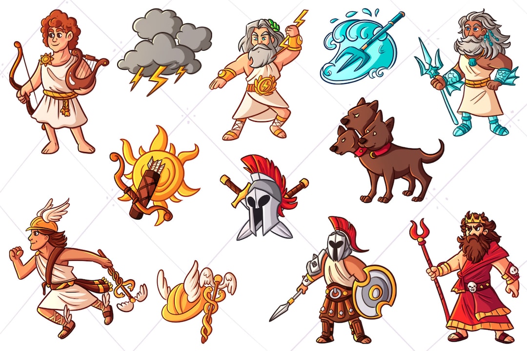 Greek Gods Clip Art Collection, Greek Mythology Clipart, Greek Myths ...