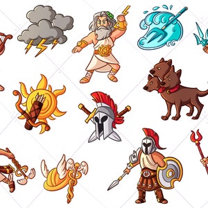 Greek Gods Clip Art Collection, Greek Mythology Clipart, Greek Myths ...