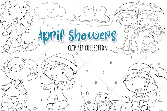 April Showers Clipart Black And White Free Month May Cliparts,