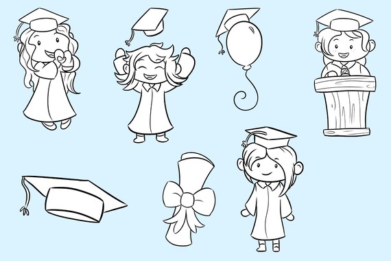 Graduation Day Clipart Black And White