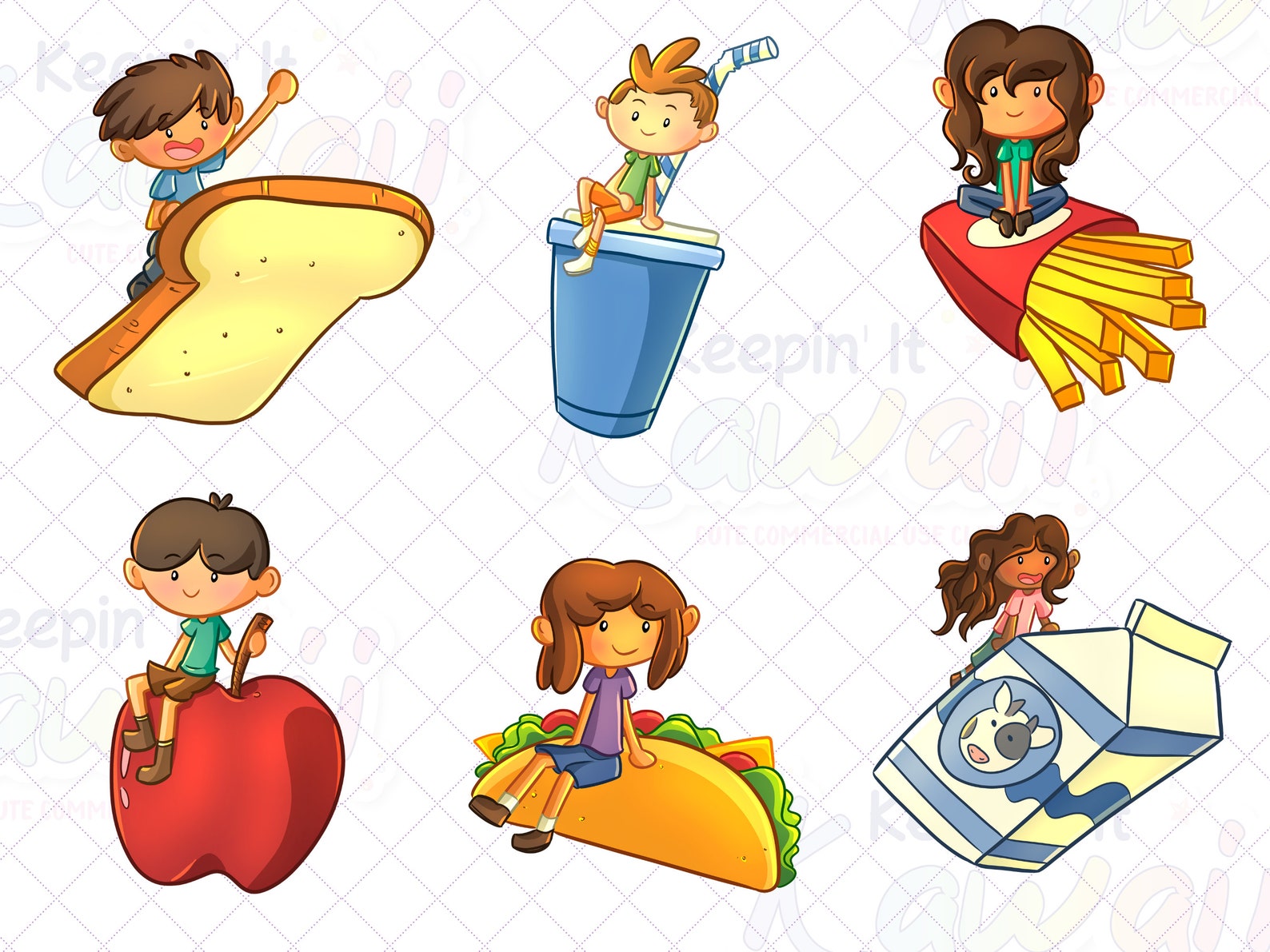 Giant Foods Clipart Kids With Food Clipart Collection Cute - Etsy