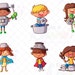 Pretend Play Kids Clip Art, Imagination Clipart, Cute Pretend Play ...