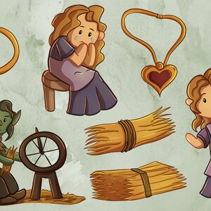Rumplestiltskin Fairy Tale Clip Art Collection, Cute Storybook Clipart ...