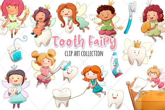 Cute Tooth Fairy Clip Art Tooth Fairy Clipart Kids Dentist | Etsy