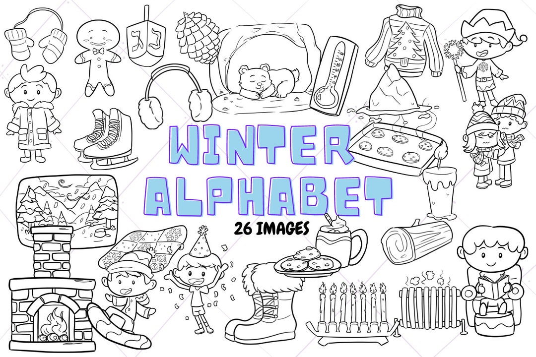 Winter Alphabet Clip Art Collection, Winter Things Clip Art, Winter ...
