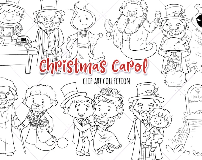 Vintage Christmas Carol Images, Scrapbook Ephemera (digital Download ...