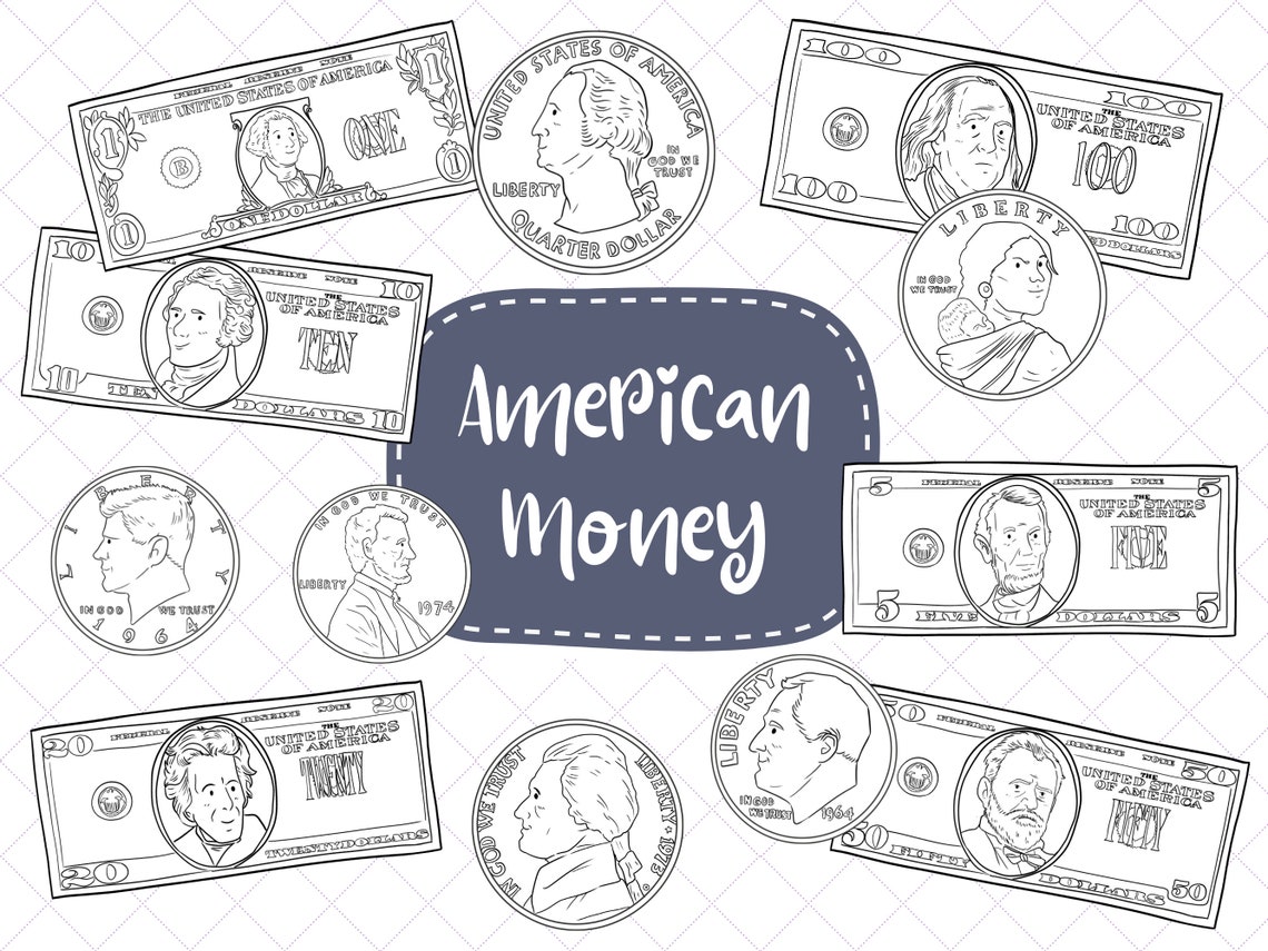 American Money Clip Art, Cute Money, Kids Money Clipart, Kids Finance ...