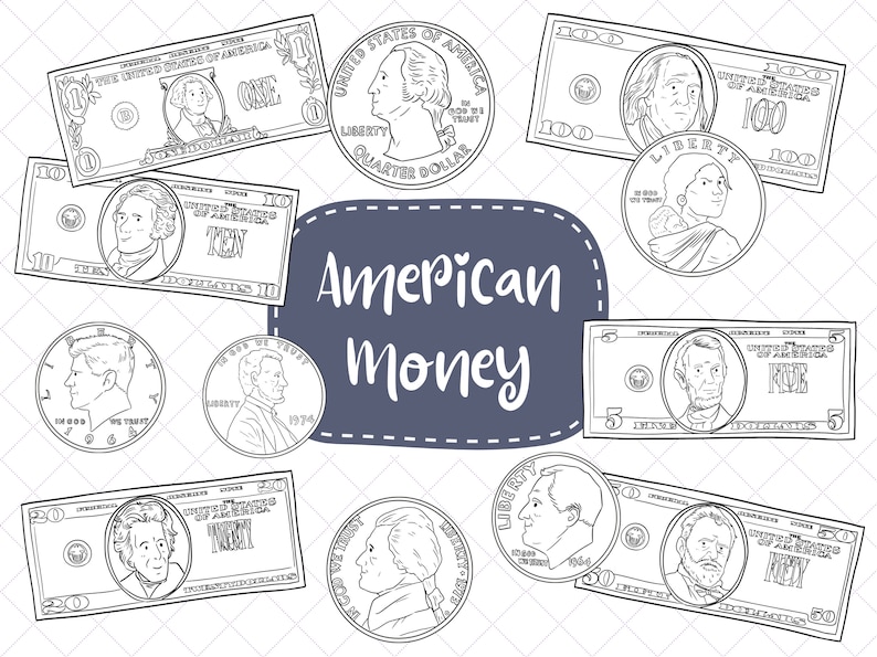 American Money Clip Art, Cute Money, Kids Money Clipart, Kids Finance ...
