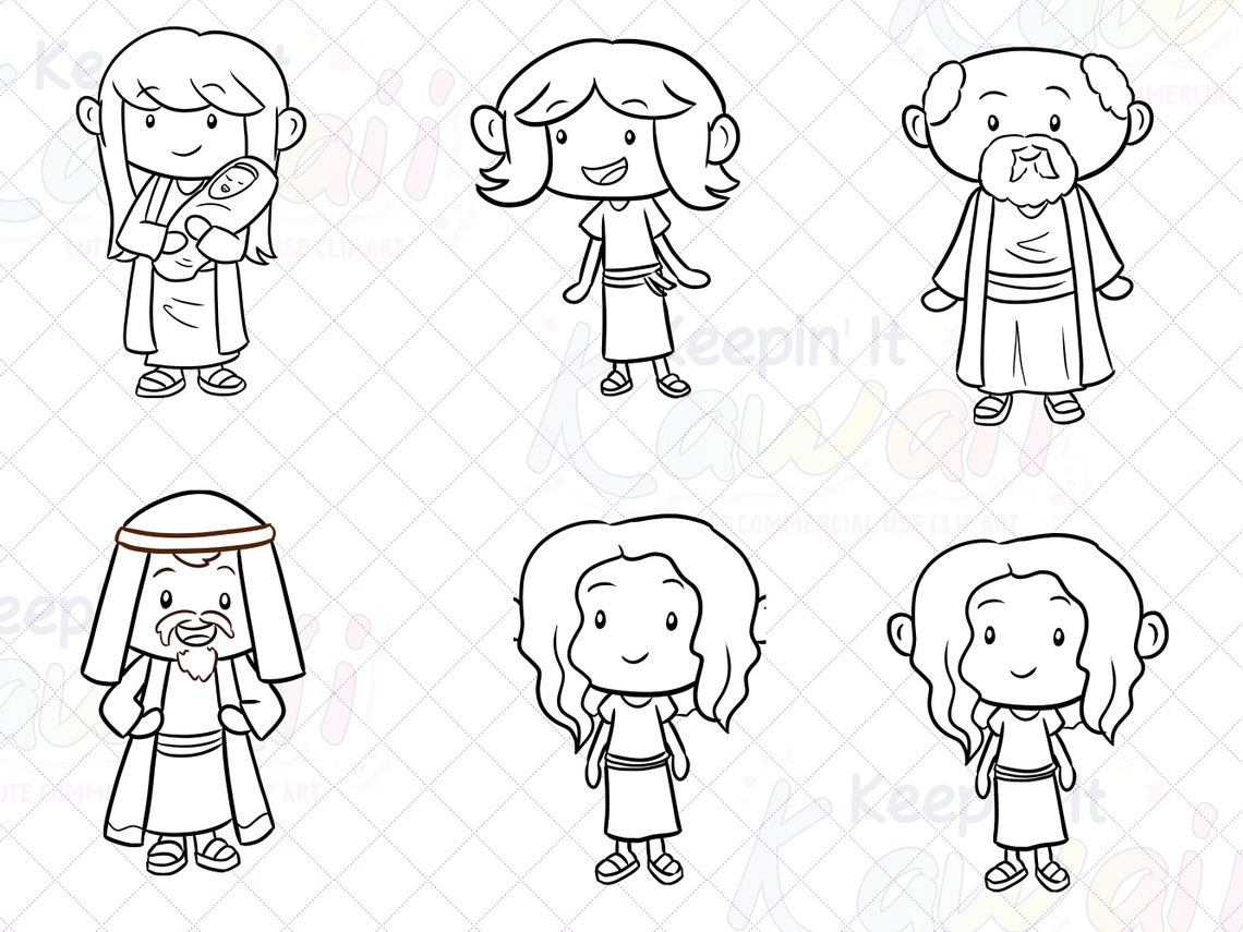 Biblical People Clip Art, Bible Story Clipart, Biblical Characters ...