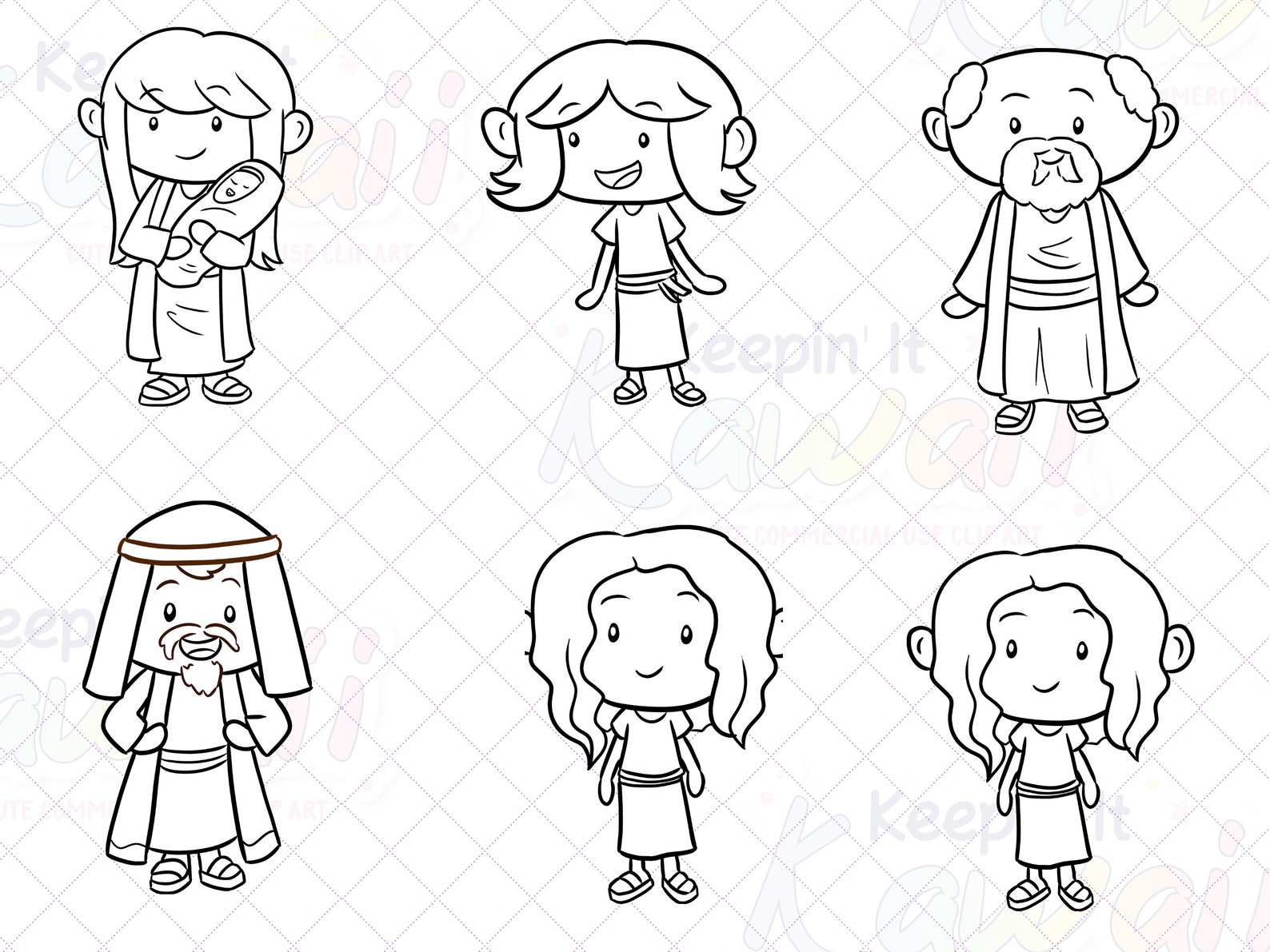 Biblical People Clip Art Bible Story Clipart Biblical - Etsy