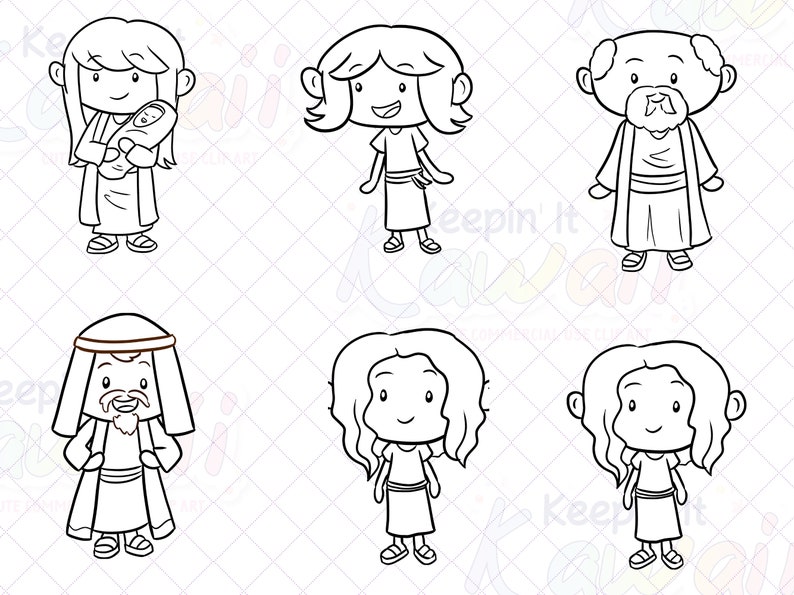 Biblical People Clip Art Bible Story Clipart Biblical - Etsy