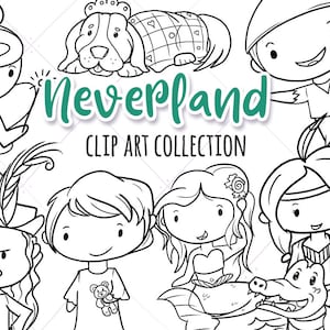 Peter Pan Storybook Digital Stamp Set Tinker Bell Stamps Children's ...