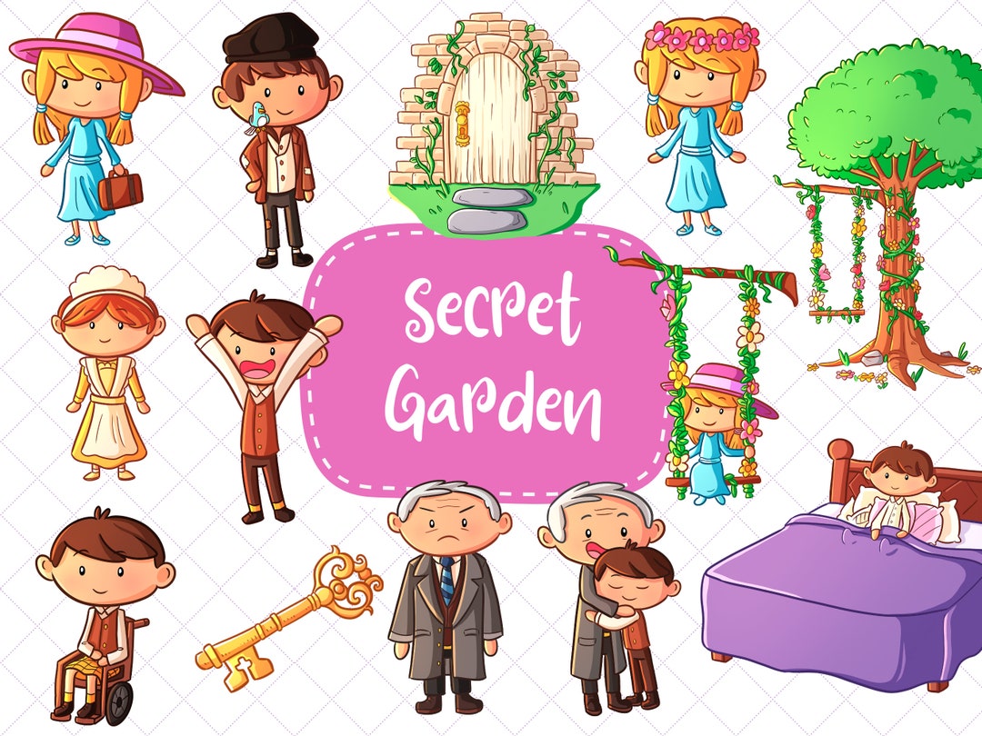 Secret Garden Clipart, Cute Story Book Clipart, Kawaii Classroom ...