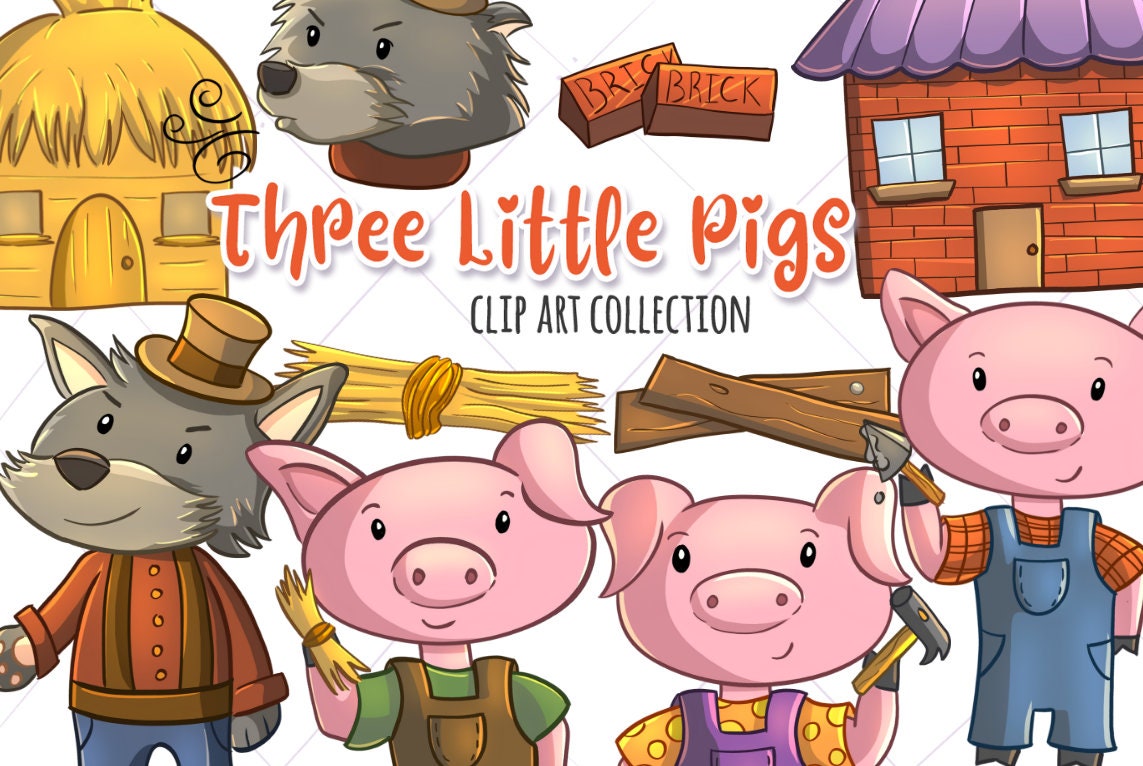 Big Bad Wolf Three Little Pigs Clip Art