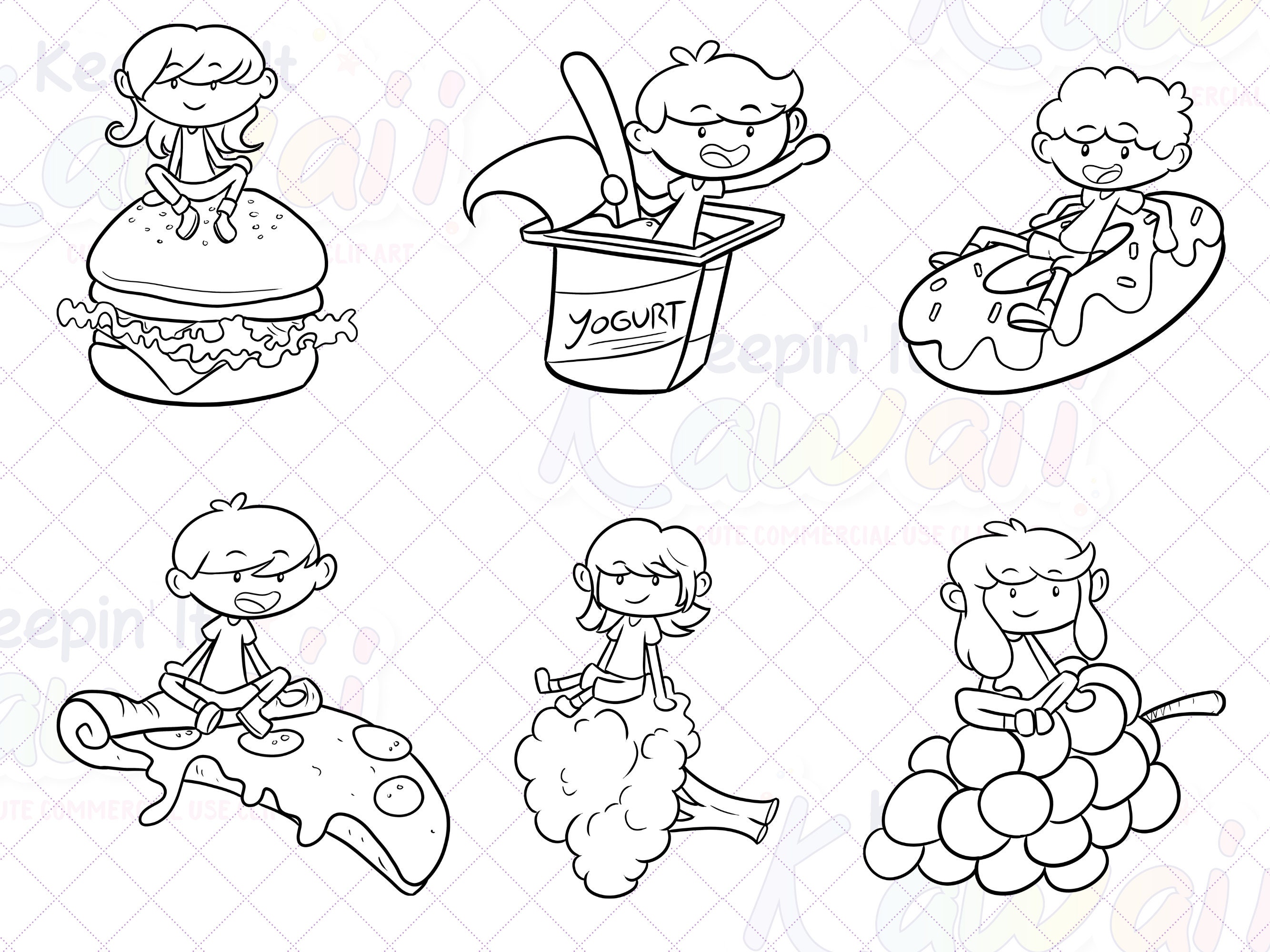 Giant Foods Clipart, Kids With Food Clipart Collection, Cute Food ...