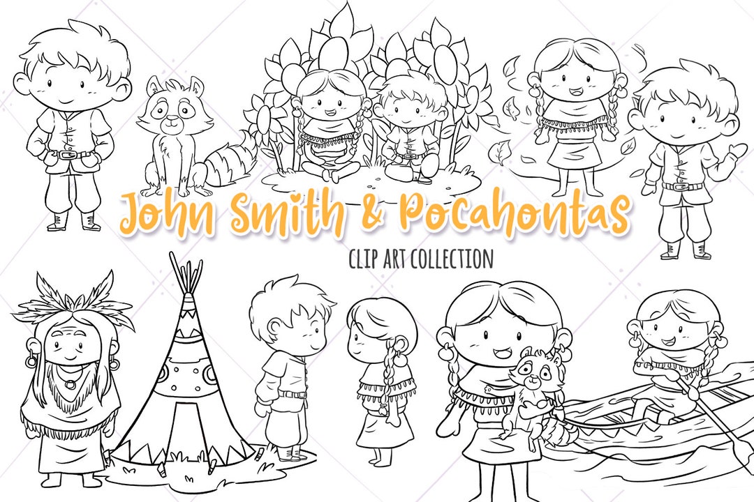 Cute John Smith and Pocahontas Clipart, Pocahontas Princess Clip Art ...