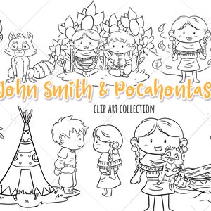 Cute John Smith and Pocahontas Clipart, Pocahontas Princess Clip Art ...