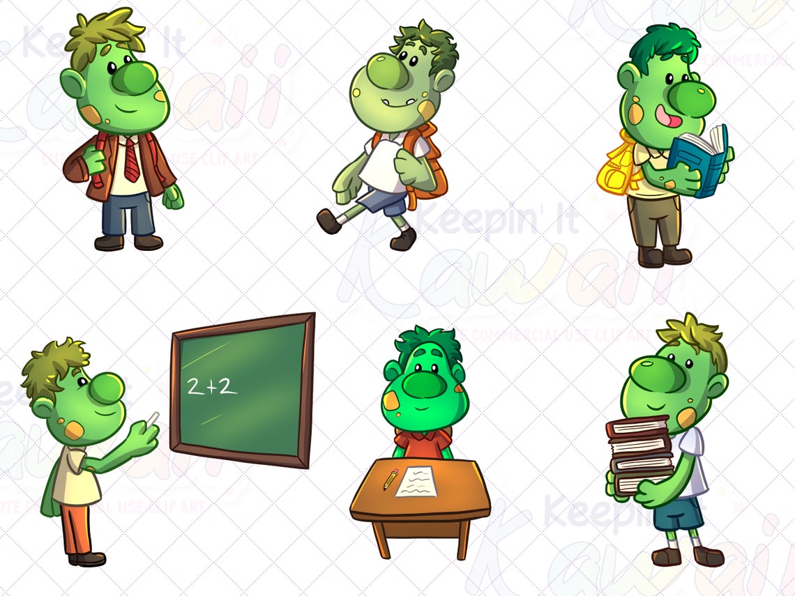 Back to School Kids Clipart Cute Trolls School Clipart - Etsy
