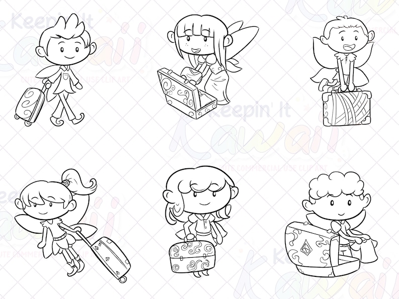 Traveling Fairies Clip Art Fairy Tale Clipart Cute Fairies - Etsy