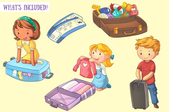Packing Suitcase Clipart