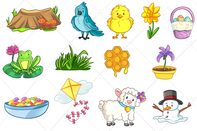 Spring Alphabet Clip Art Collection, Spring Things Clip Art, Spring ...