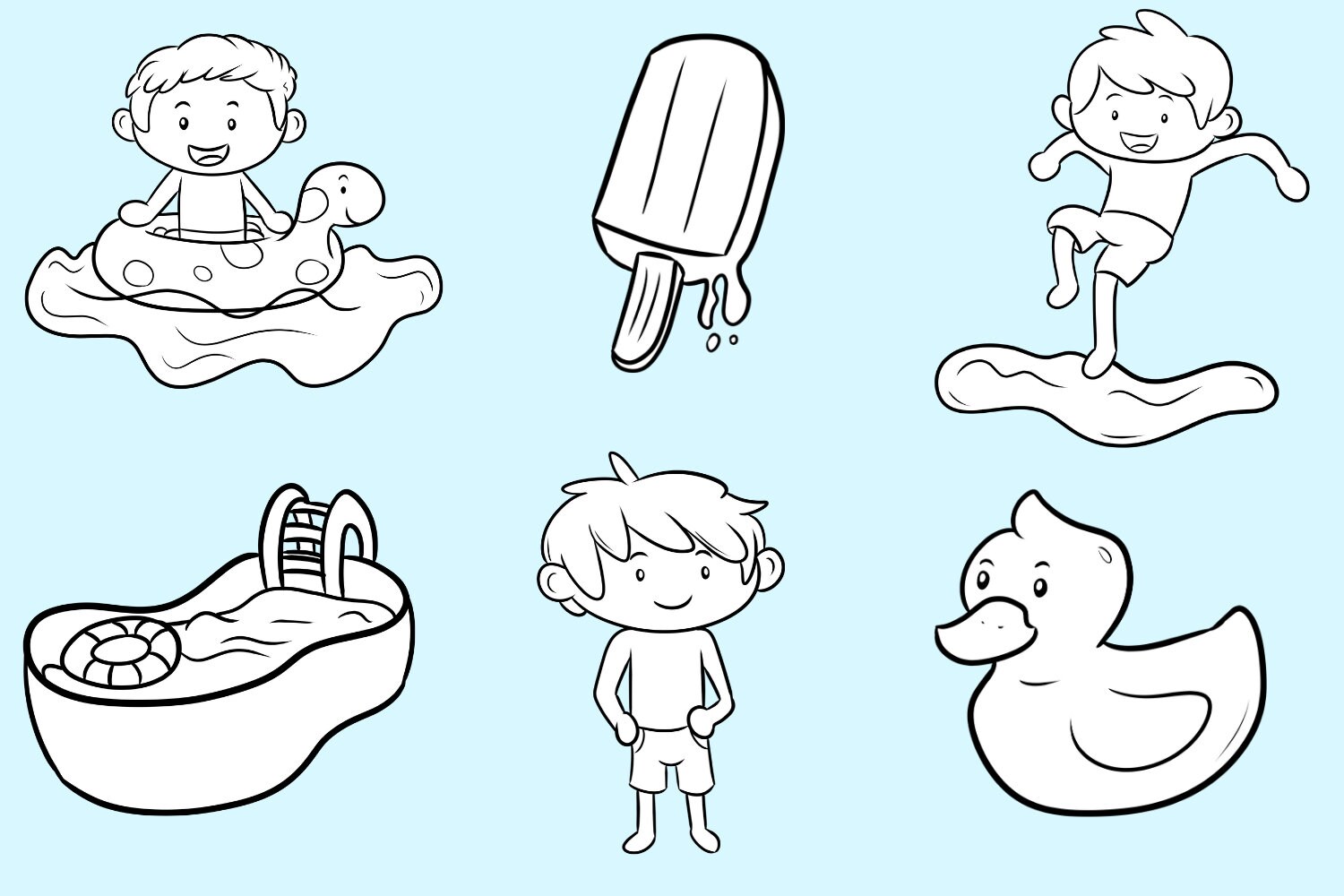 Cute Pool Party Boys Clip Art Collection Pool Party Clipart - Etsy