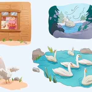 Ugly Duckling Story Book Clipart, Cute Baby Duck Clip Art, Kids School ...
