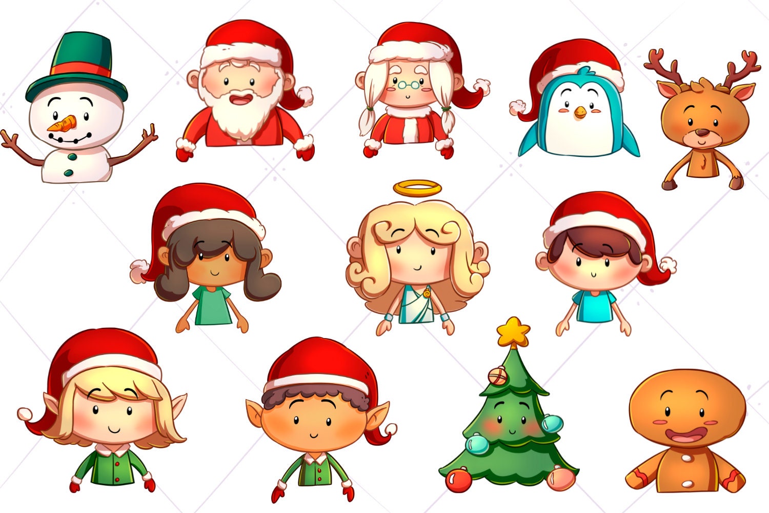 Christmas Page Toppers Clip Art Collection, Christmas Characters ...