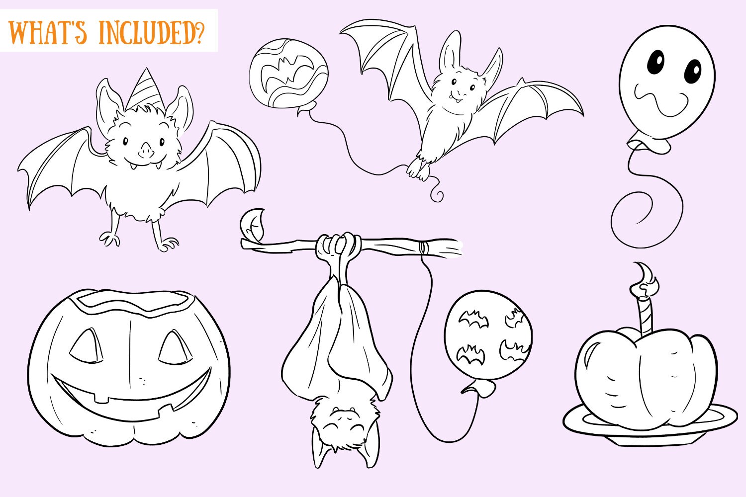 Halloween Party Bats Clip Art Collection, Cute Halloween Bat Graphics ...