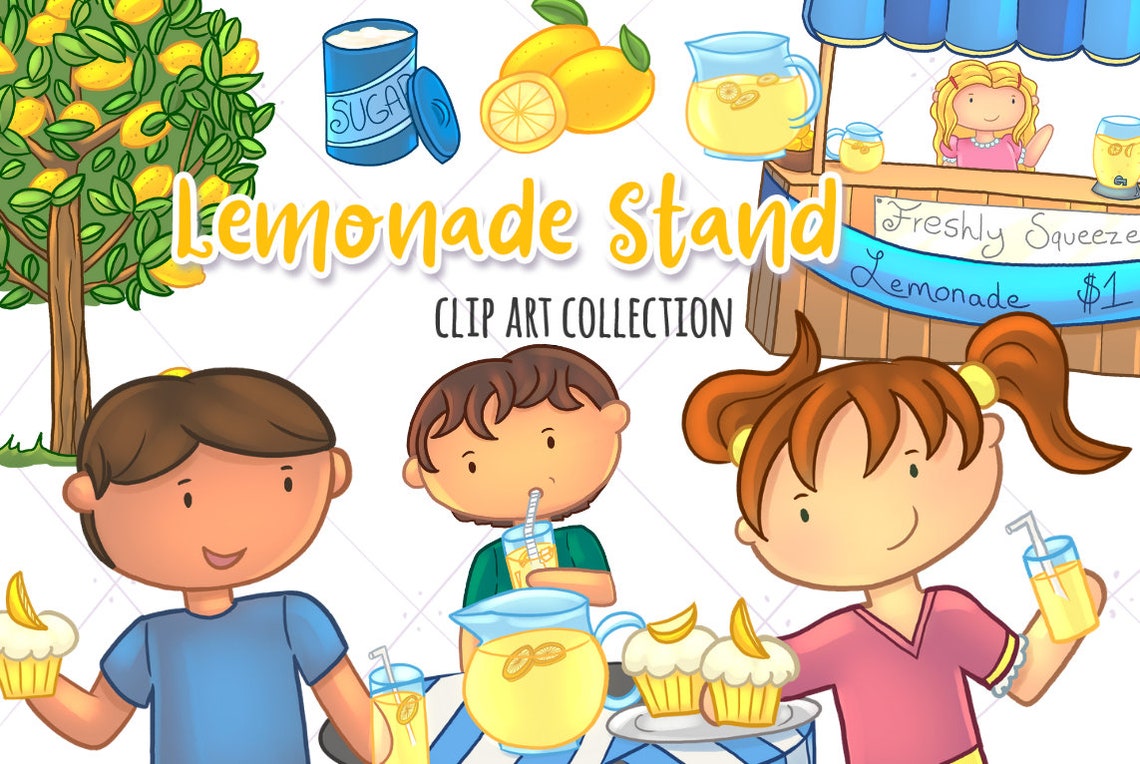 Cute Lemonade Stand Clip Art Set Lemonade Kids Clip Art - Etsy