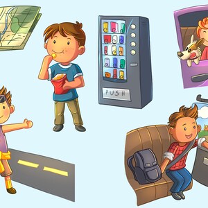 Road Trip Clip Art, Cute Car Travel Clipart, Vacation Clipart, Travel ...