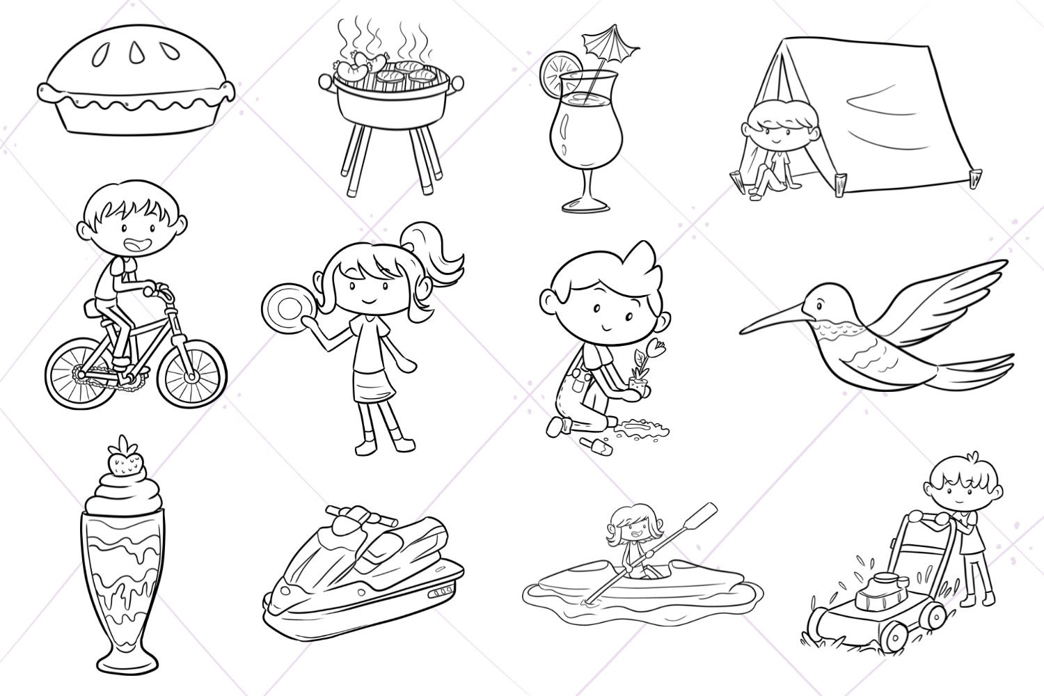 Summer Alphabet Clip Art Collection, Summer Things Clip Art, Summer ...