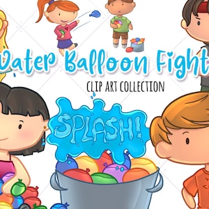 Clipart, Digital Download, Instant Download, Water Balloons, Water ...