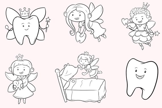 Tooth Fairy Clipart Black And White