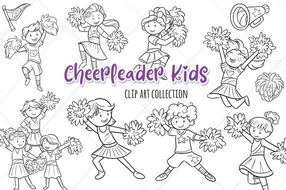 Cheerleading Clipart Black And White