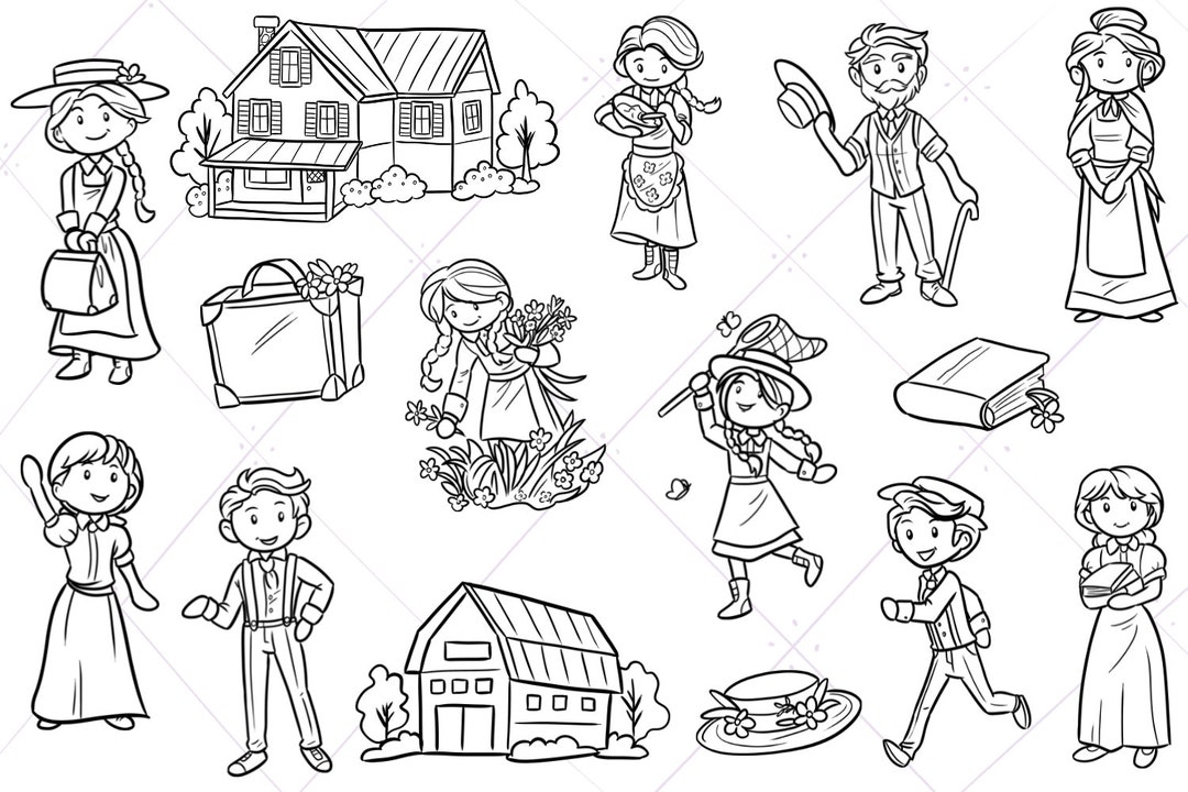 Anne of Green Gables Clip Art Collection, Anne Shirley Clipart, Cute ...