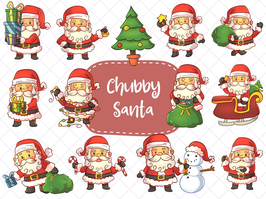 Cute Christmas Clip Art, Kawaii Santa, Cute Santa Claus, Christmas ...