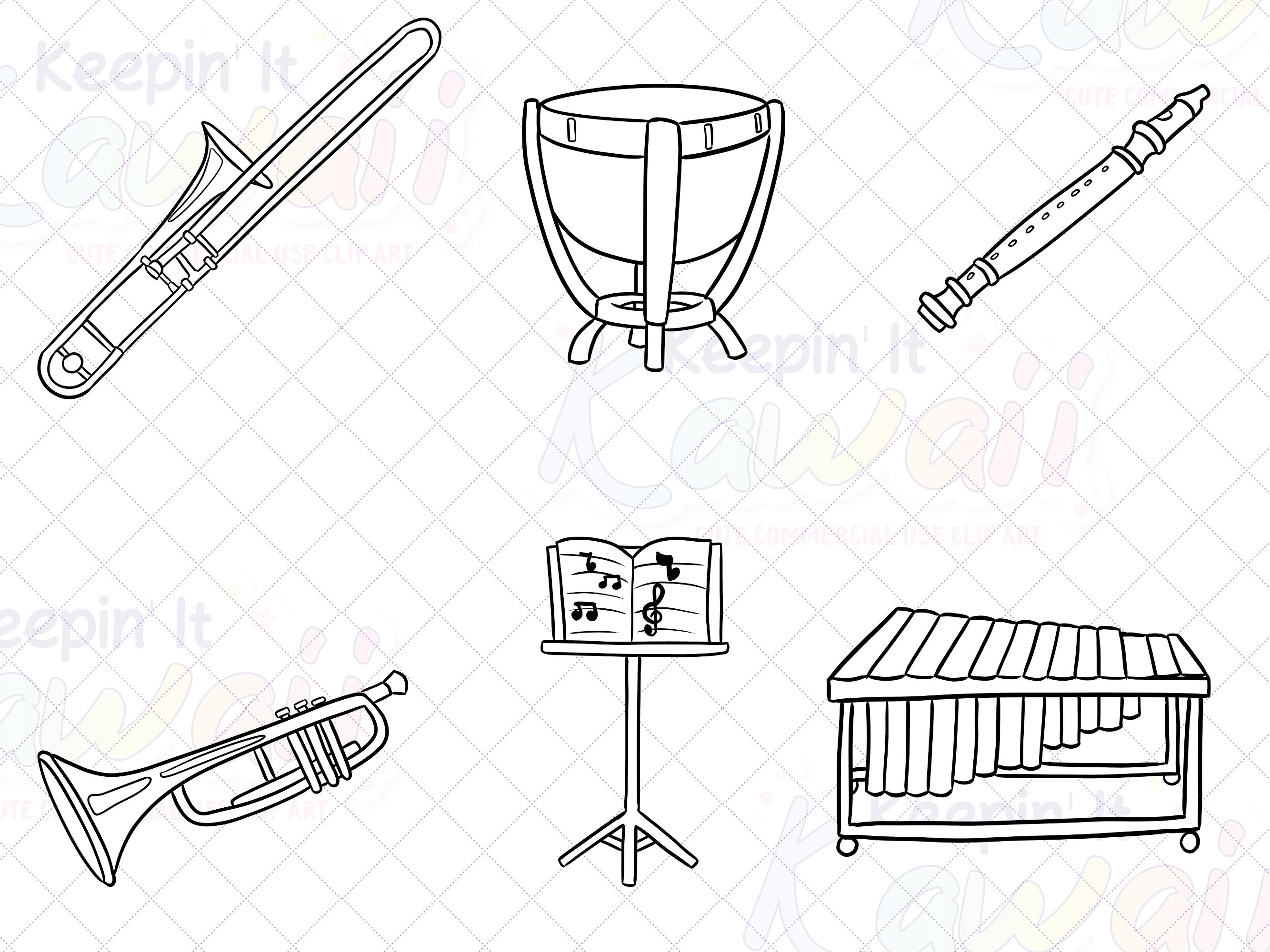 Band Instruments Clip Art, Kids Playing Music Clipart, Cute Kids Music ...