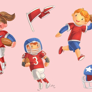 Kids Playing Football Sports Clip Art Collection, Cute Football, Kawaii ...